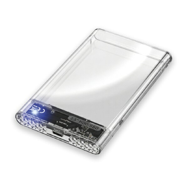 透明度の高いクリア素材を採用した、中身が一目でわかるスタイリッシュな2.5インチHDD/SSDケースです。USB3.2 Gen2接続に対応し、最大10Gbps（理論値）の超高速データ転送を実現。最新のSSDの性能を余すことなく引き出せます。...