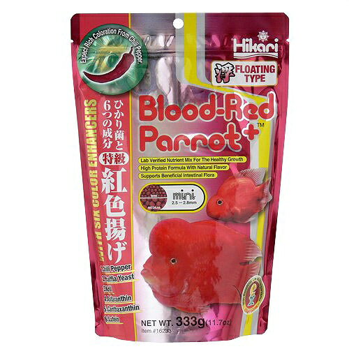 6種類の色揚げ成分で強烈に色揚げ！■商品説明●パロットファイヤーシクリッドのために粒サイズや配合を考えた専用飼料です。●6つの色揚成分（トウガラシ・ファフィア酵母・クリル・アスタキサンチン・カンタキサンチン・ルテイン）による強烈な色揚効果を...