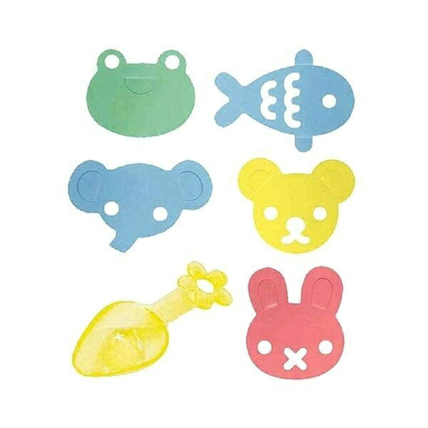 ●お弁当や毎日のご飯が楽しくなる、どうぶつ柄のふりかけシートです。●魚、うさぎ、くま、ぞう、カエルの5種類のシートと、ふりかけをかけやすいスプーンのセットです。