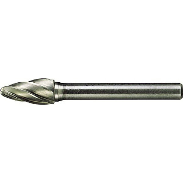 ■アルミニウム切削用の超硬バーです。■刃径6.0mm以下のものは、オール超硬（全長50.8mm）です。【仕様】・形状： 砲弾（アルミカット）・刃径（mm）： 9.5・刃長（mm）： 19.0・軸径（mm）： 6・シャンク径（mm）： 6・軸...