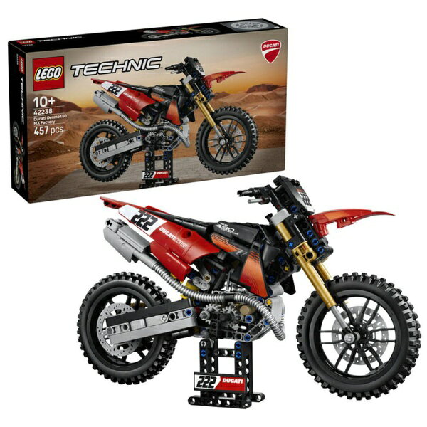 レゴ(R) テクニック Ducati Desmo450 MX Factory バイク（42238）は、ドゥカティならではのスタイルとディテールが融合し、スリル満点のレースごっこを想像して遊べる組み立てセットです。ステアリングを操作する大きな...