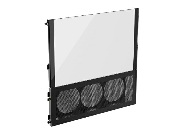FRAME 4000シリーズのサイドパネルに120mmファンを取り付け可能なマウントキット■同社製PCケース FRAME 4000シリーズに対応■120mmファンを3基取り付け可能■ファンマウントと強化ガラスパネルのセット■取り外し可能なダ...