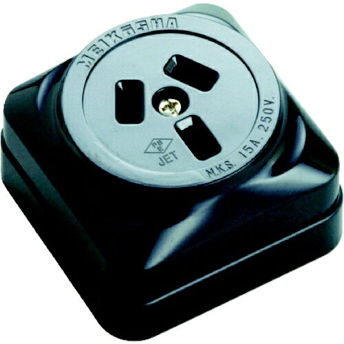 ■汎用的な露出コンセントです。【用途】・設備工事用。【仕様】・定格： 3P15A250V・幅（mm）： 54・長さ（mm）： 54・厚さ（mm）： 33