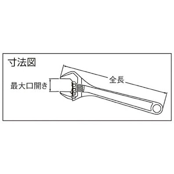 ■ジョーが開いてもシャフトが完全にハンドルの中に隠れているのでより作業性を高め、より強力度を与えます。■ジョーの開口幅セッティングとボルトのヘッド、金属の厚みなどの測定用目盛付です。【用途】・ボルト・ナットの脱着作業。【仕様】・全長（mm）...