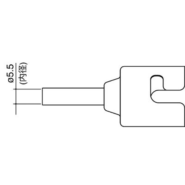 ■工具なしで簡単脱着が可能です。【用途】・SMDリワーク【仕様】・内径（mm）： Φ5.5・パーツ名： ノズル・適合ステーション機器： FR-810、FR-810B、FR-811