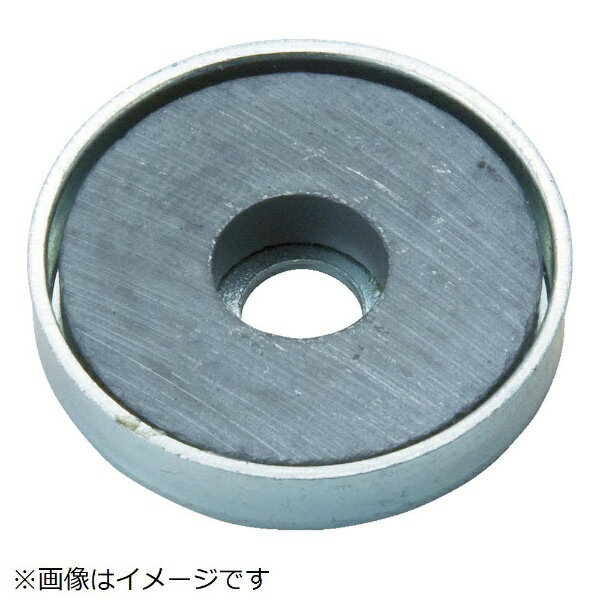 ■キャップを付けることにより、磁石単体より5倍〜10倍の吸着力が上がります。【用途】・吸着用。【仕様】・吸着力（N）： 245.17・外径（mm）： 66・厚さ（mm）： 9.8・穴径（mm）： 9.5・キャップ付・丸形・穴あり