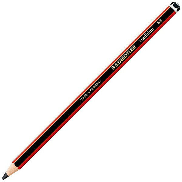 ●サイズ：176×7×7mm　※先端は削っておりません。 ステッドラー[鉛筆] トラディション 一般用鉛筆 6B 110-6B (1106B)
