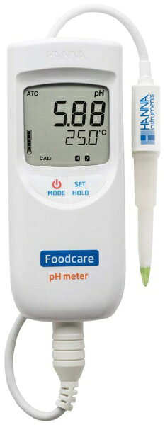 測定範囲： pH−2.00〜16.00・温度： −5.0〜105.0℃■精度： pH±0.02、±0.1・温度±0.5℃（60℃まで）±1℃（60℃以上）■電源単4アルカリ電池3本■先端部は丈夫な円すい形のため、肉やチーズなどの半固形物の測...