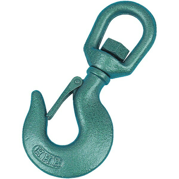 ■360度回転しますのでロープなどがねじれません。【用途】・玉掛け作業用。【仕様】・基本使用荷重（t）： 1・寸法（mm）C： 22・寸法（mm）D： 36・寸法（mm）H： 197・寸法（mm）L： 98・ラッチ付・首回りタイプ