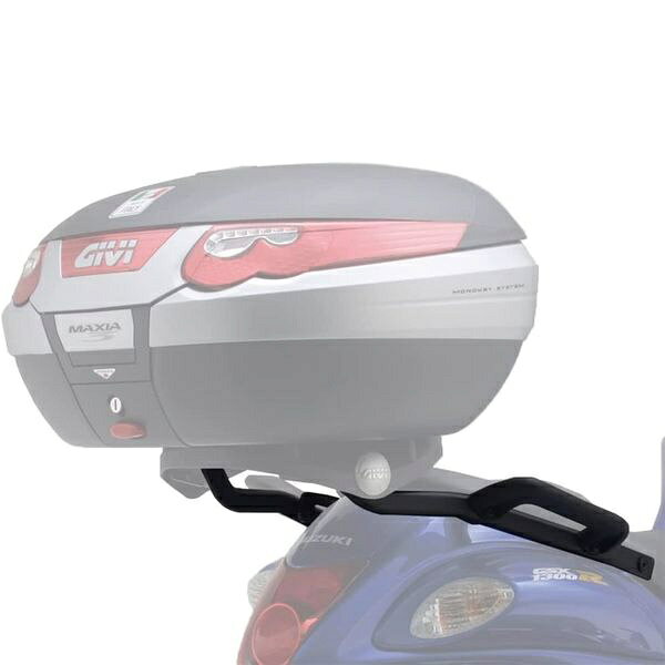 左右アシストグリップ付きの隼用トップフィッティング車体専用構造でGIVIハードケースを装着するためのトップフィッティングです。モノキー・モノロックの両方に対応し、純正グラブレールと荷掛フックを取り外して装着します。左右アシストグリップを備え...