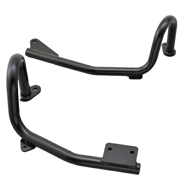 φ25.4スチールパイプ製のLower側エンジンガード。横張り出しを抑えたスリム設計で車体保護とスタイリングを両立します。φ25.4スチールパイプ製のボルトオン装着に対応するLower側エンジンガードです。マットブラック塗装仕上げで車体と馴...
