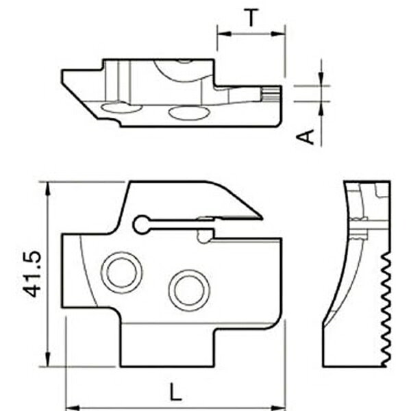 KGDF型：Wグリップ（チップ横ずれ防止を防止機構）の採用で安定加工を実現しています