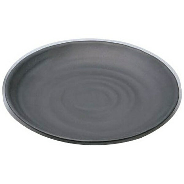 マインのメラミンウェア、黒の丸皿です。直径24cmで、洗浄機にも対応しています。