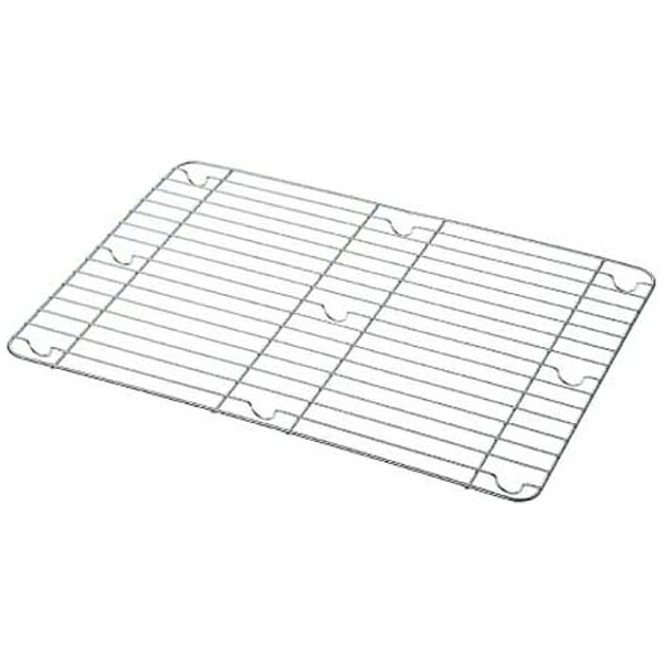 お手入れが簡単な衛生的な角バット網です。脚部を強化し、変形しにくい構造になっています。アミ目のピッチは約13mm。ゼロクリア加工により、ガンコな油汚れも水で簡単に落とせます。