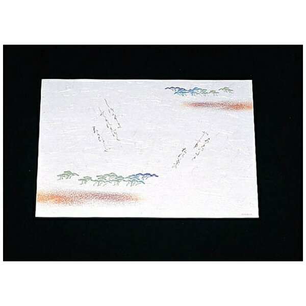 無蛍光食品用和紙を使用した、尺五サイズのマットです。100枚入りで、松柄のデザインが特徴です。食品衛生にも配慮した素材を使用しているので、安心してお使いいただけます。