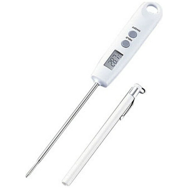 ■約5秒(使用環境による)の高速測定。■オートパワーオフ機能、ホールド機能付。■測定範囲:-45〜+200℃、測定精度:±1℃(0〜+100℃) ±2℃(その他の範囲)、分解能:0.1℃■付属品:LR44ボタン電池1個、プローブキャップ