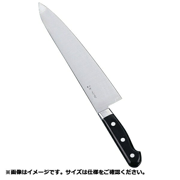 日本鋼を使用し職人が丹精込めて作り上げた、堺 菊守 日本鋼シリーズ「牛刀」■包丁の仕様・形状：牛刀（洋刃）型・刃型：両刃・表示サイズ：30cm※表示サイズは、マチ付き包丁は刃先からマチまで、マチ無し包丁は刃渡り（刃先からアゴまで）の寸法です...