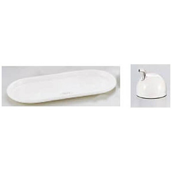 台和のピペシリーズカスタートレー（Lサイズ）です。ホワイトカラーで、サイズは約225×100×13mmです。内寸は約195×73mm。メタクリル樹脂製で、洗浄器にも対応しています。