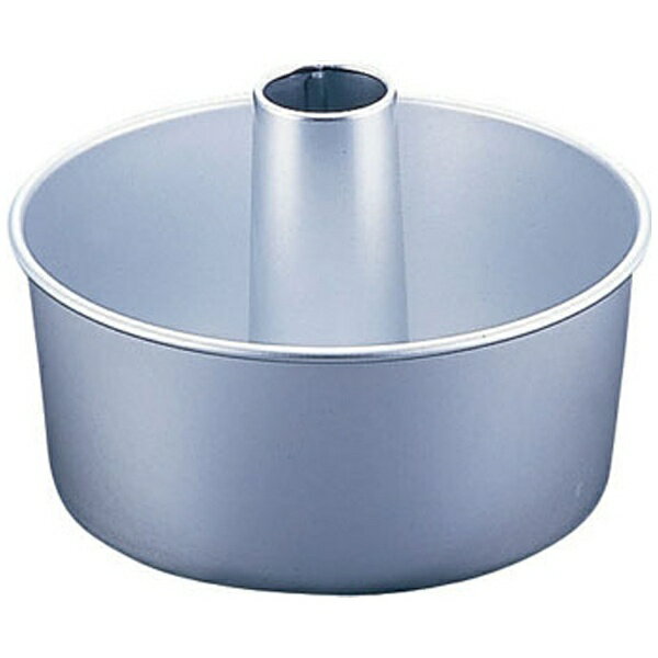 アルミ製のプレス型で、底取れ式なのでシフォンケーキを取り出しやすい17cmサイズのシフォンケーキ型です。内径168mm、深さ80mm。