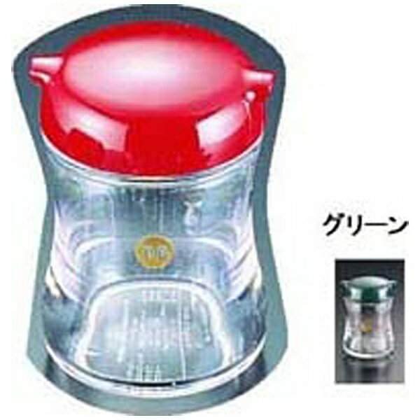 エンテックのB・Bシリーズソースさし（グリーン）。ポリカーボネイト製で、食器消毒保管庫での乾燥、殺菌、消毒に耐えられます。耐熱温度は140度で、洗浄器にも対応しています。