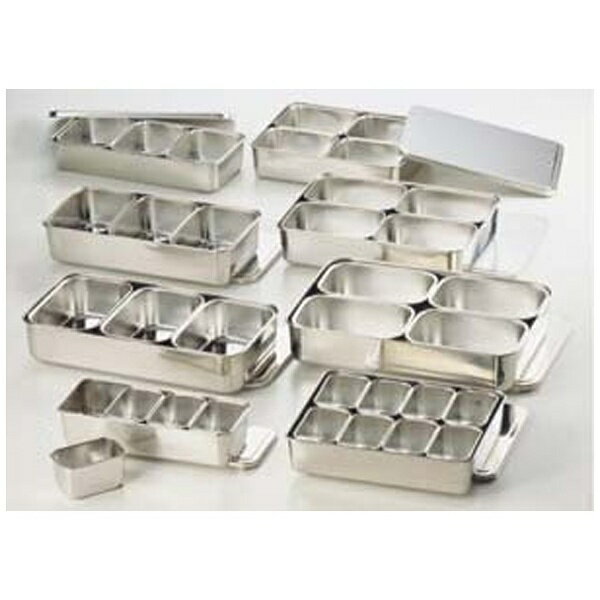 業務用として広く愛用されている、18-8ステンレス製の中型薬味入です。6ヶ入で、ホテルやレストラン、カフェなど様々な飲食店で活躍します。使い勝手の良いサイズ感と耐久性で、効率的な厨房ワークをサポートします。