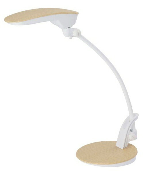 コンパクトサイズのデスクライト。■目が疲れにくいライト　直流電源によりちらつきの少ない明かりに。面発光で広く照らし、疲れ目の原因になる多重影がでません。■おしゃれな木目調スタイル