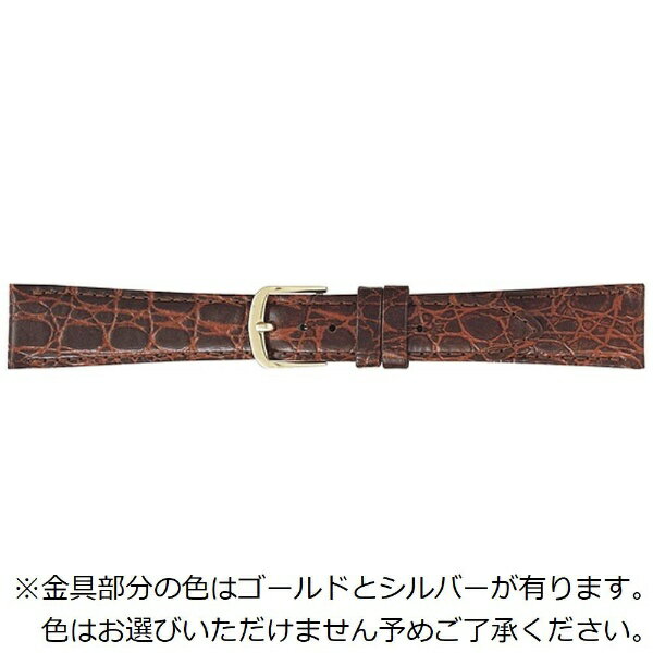 ワニ革の玉符の型押しを施した時計バンドです。リーズナブルな価格ながら時計に高級感をもたらします。※金具部分の色はゴールドとシルバーがあります。色はお選びいただけません。予めご了承ください。