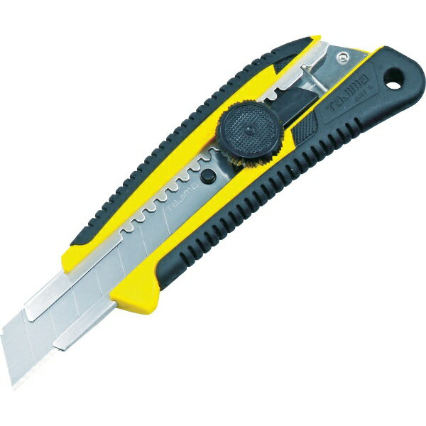 ■強力ネジ式ロックです。■頑丈な0.8mm厚ブレードホルダーを採用しました。■プラスチックボディに軟質のエラストマ—を一体成型です（ダブルインジェクション製法）。■濡れた手や軍手でも滑りにくく、確かなパワーが得られます。【用途】・厚物切断用...