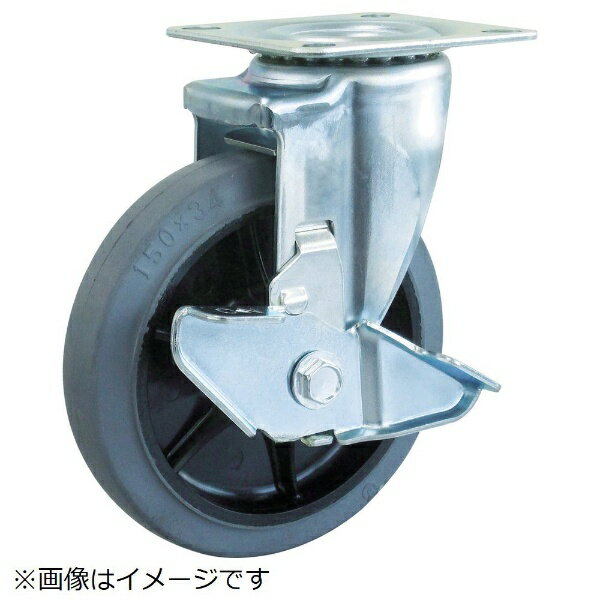 ■車輪にエラストマー(キャスター径50〜75mm)、グレーゴム(キャスター径100〜150mm)を使用しているので床面への走行痕が発生しにくくなっています。■走行性、耐荷重性を備えた標準的な軽・中量荷重用キャスターです。運搬台車やロールボッ...