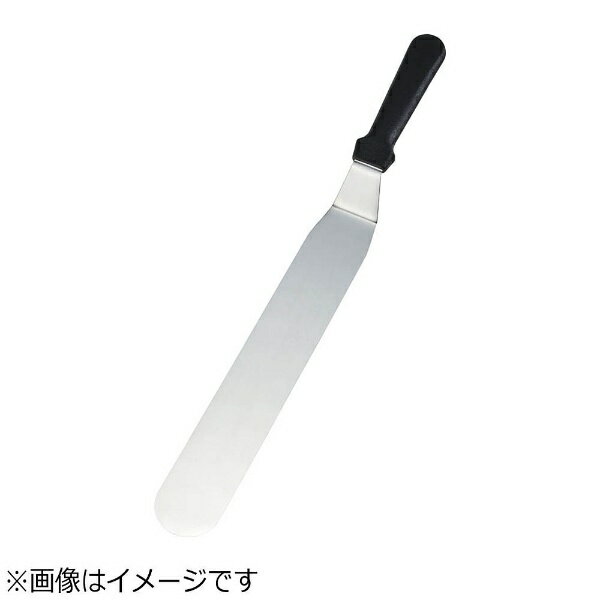 TKGキッチンツールシリーズ「L型ステンレススパチュラ」■刃渡り312mm仕様　・クリームやジャムなどを均一に塗るお菓子作り　・ピュレなど半液体状の裏ごしの作業　などにご利用いただけます。■L型　スパチュラ部と柄の間に段差があるタイプです。...