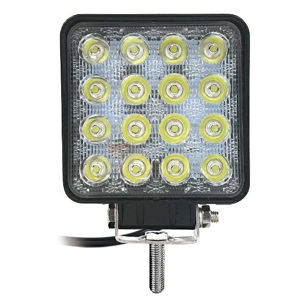 LEDワークライト 48W 16灯 2000lm 12V/24V車対応（黄色発光）■取付場所を選ばない角度調整取付ステー付。■防塵・防水仕様IP67対応。■EMC EN50498準拠試験対応。■ノイズの発生を抑えた設計回路、他機器へのノイズ...