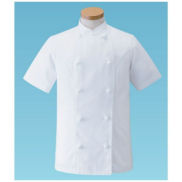 ■左前ボタン仕様の女性用コックコート（半袖）になります