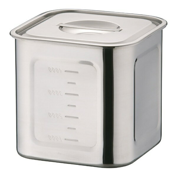 HACCP対応 お手入れ簡単で衛生的なキッチンポット！■隙間に汚れが入る心配なし本体の渕がカーリング(渕巻)になっていないため、隙間に汚れが入る心配が無く、簡単に汚れを拭きとる事ができるので衛生的です。■便利な目盛付き