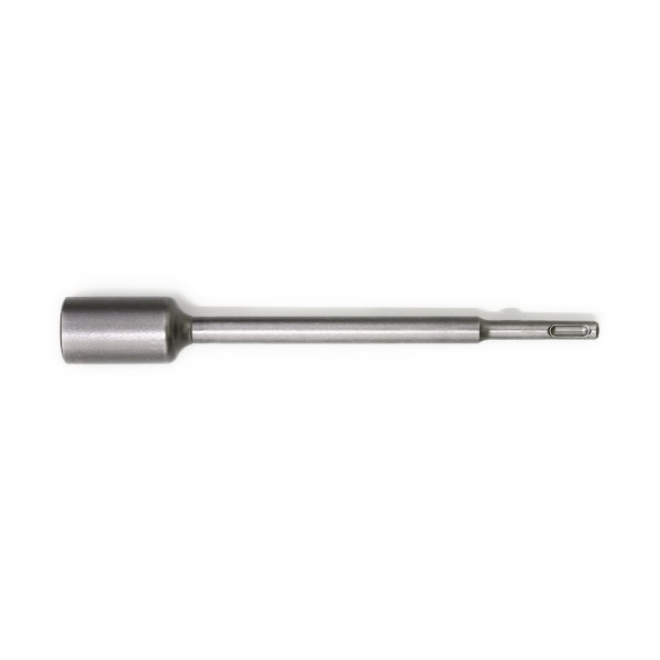 電動ハンマーに装着し異形鉄筋及び差し筋アンカーの10mm・13mm・16mmを打ち込む為のアダプター。■その他、アース棒等の打ち込みにもご使用いただけます。