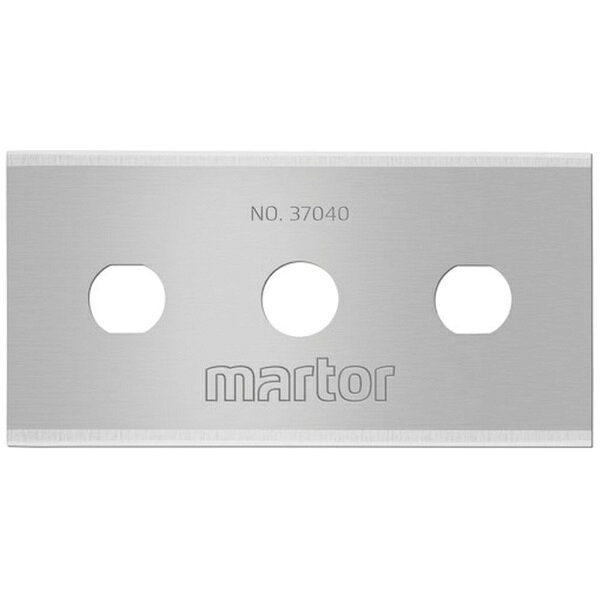 ■セーフティカッター用替刃です。【仕様】・刃厚（mm）： 0.4・長さ（mm）： 43・幅（mm）： 22・martor　替刃　10枚　INDUSTRIAL　BLADE　37040【材質／仕上】・刃： 合金工具鋼