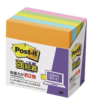 しっかりメッセージやメモを書きたいときや、情報整理などに便利なサイズのふせん/粘着メモ。■ポスト・イット（R）従来品の約2倍の強粘着で、パソコンや電話、キャビネットなどの樹脂面や垂直面などつきにくかった場所にもしっかり貼れるのに、キレイには...