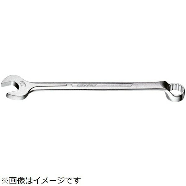 ■梨地仕上げの表面で滑りにくくなっています。■スパナ部分は補強軸によって高負荷にも耐えられる仕様です。■めがね部のオフセット角は10°で、奥まで入り込んだナットやボルトもしっかりグリップします。■クロムバナジウム鋼【仕様】・二面幅寸法（mm...