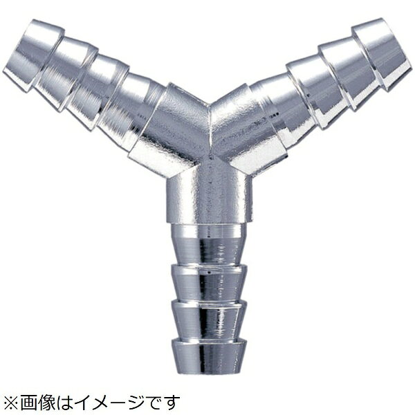 ■エアー配管の分岐に使用します。【用途】・ホース用継手。【仕様】・接続口径（タケノコ外径）（mm）： 8.0・使用流体： 水・空気・油・寸法（mm）L2： 27・寸法（mm）L1： 18・流体温度： -50〜150℃・使用圧力： 3.45MPa