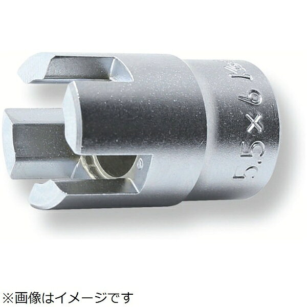 ■一つのソケットに異なる2本のスリット（溝）を設けた蝶ねじ用ソケットです。■スリット幅が合えば蝶ねじ以外の物も駆動可能です。【仕様】・差込角（mm）： 9.5・対辺寸法（mm）： 11.3・全長（mm）： 32・溝幅（mm）： 3×5・溝幅...