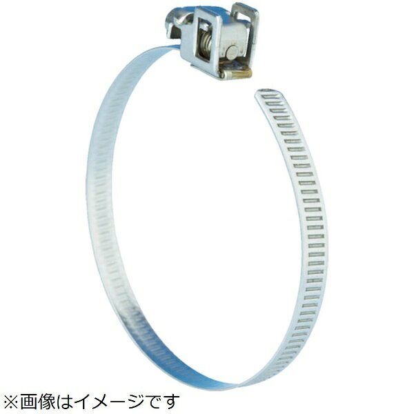 ■狭い場所での脱着作業も簡単にできます。■バンドのスリットが非貫通のため、結束物を傷つけにくいです。【用途】・一般産業、農業、空調設備、電気設備用。【仕様】・最大径（mm）： 405・最小径（mm）： 50・厚さ（mm）： 0.82・締付ト...