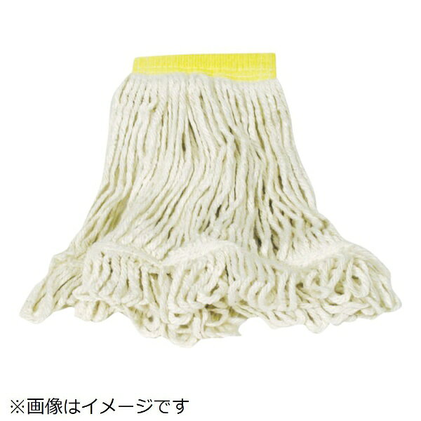 ■ブレンドコットン糸と合成繊維を組み合わせた吸水性と耐久性に優れたモップヘッドです。【用途】・水拭き・から拭き・ワックス掛けに。・モップ替糸。【仕様】・色： ホワイト・サイズ： M・シートサイズ（mm）： 127・フチ色： グリーン・リサイ...