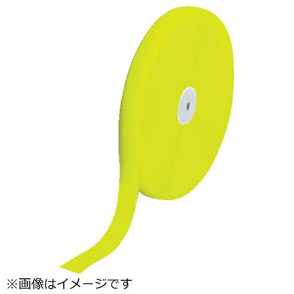 ■繊維製品なので軽く、お好みのサイズにカットでき、縫製取付や加工が容易にできます。【用途】・さまざまな商品の固定に。【仕様】・色： 蛍光イエロー・幅（mm）： 16・長さ（m）： 25・厚さ（mm）： 2.5・縫製取付タイプ