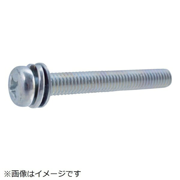 ■ばね座金の直下まで形成されたねじでしっかり締結します。【仕様】・寸法（mm）d： M3・寸法（mm）L： 25・スプリングワッシャー、丸ワッシャー付