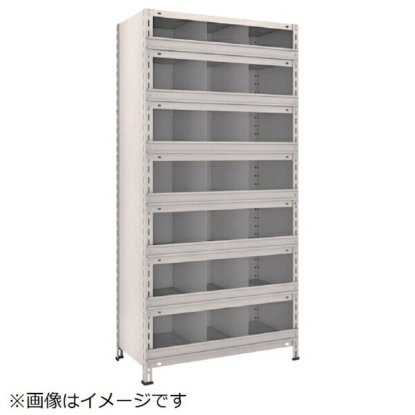 ■縦仕切り板は樹脂ファスナーで取り付けが簡単です。【仕様】・間口（mm）： 875・奥行（mm）： 450（473）・高さ（mm）： 1800・色： ネオグレー・棚段数（段）： 7・タイプ： 3列・7段・外形寸法（mm）高さ： 1804・組...