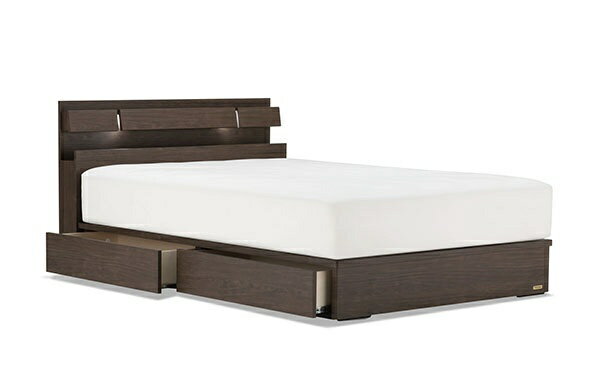 スリットからこぼれる光が印象的なキャビネットタイプのベッドフレーム■印象的なデザインと使いやすさをひとつに雑誌やタブレット端末を立てかけることが出来、ティッシュボックスや小物もスマートに置くことが出来ます。■スノコ床板仕様で通気性抜群。床板...