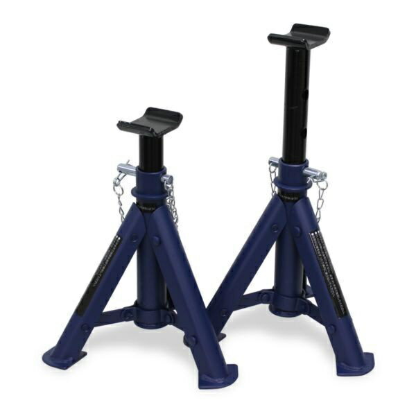 ●折りたたみタイプにてコンパクト収納●作業しやすい高さに調節できる●3段階調節タイプ●二重ロック方式（ロックピン）■調節：3段■最大耐荷重：2t（2台使用時）■最低/最高地上高：約275mm/365mm■ストローク：約90mm■本体サイズ：...