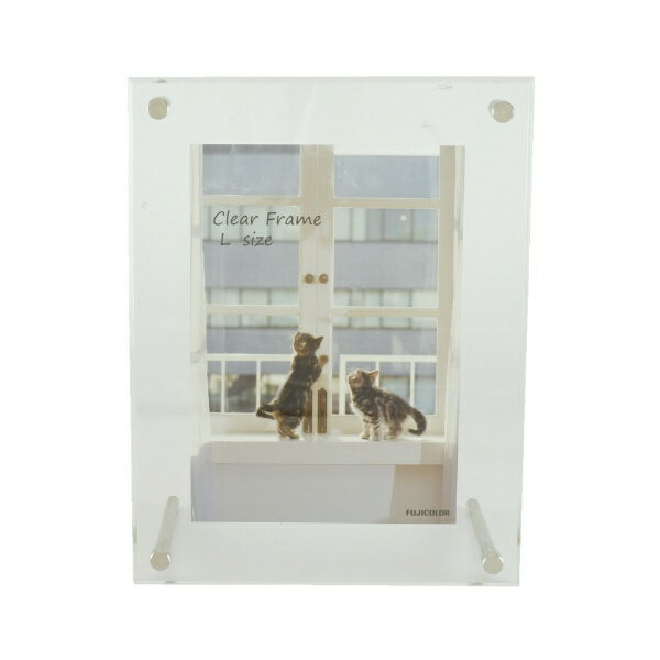 シンプルなデザインで写真が引き立つ、スタンド付アクリルフレーム。