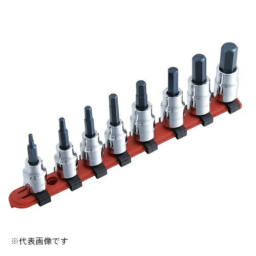 ●六角穴付ボルト等の弛緩●3，4，5，6，8，10mm■型番：113-31M■セット内容：3/8インチDR.6ピースヘックスビットソケットハンガーセット 3、4、5、6、8、10mm※商品画像はメーカーの代表画像を使用しております。実際の商...