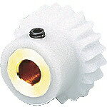 ■モジュール0.8、1.0のウォームホイールで、圧力角20°（並歯）です。■ねじ加工済です。【用途】・食い違い軸の動力伝達、一般産業機械、医療機器、食品機械等に。【仕様】・ウォームのねじれ方向および条数（mm）： R1・モジュール： 1・歯...