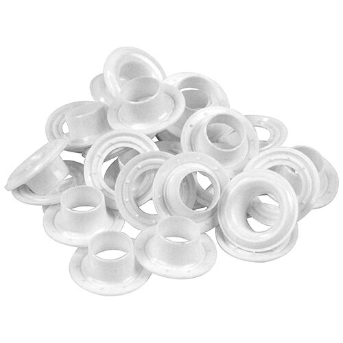 樹脂製で、軽い・強い・サビない、きれいな仕上がりが実現できます。SK11プラスチック両面ハトメ(No.1900)に使用可能です。オシャレな樹脂製のハトメ玉です。仕様●ハトメ穴径：約12mm。●最大取付厚：約3.5mm。●下穴サイズ：12.0...